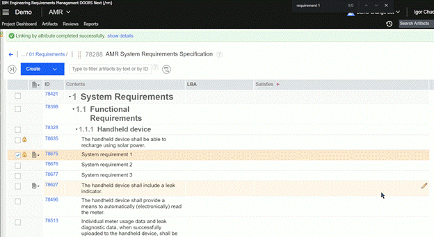 Link By Attribute Feature in IBM DOORS Next
