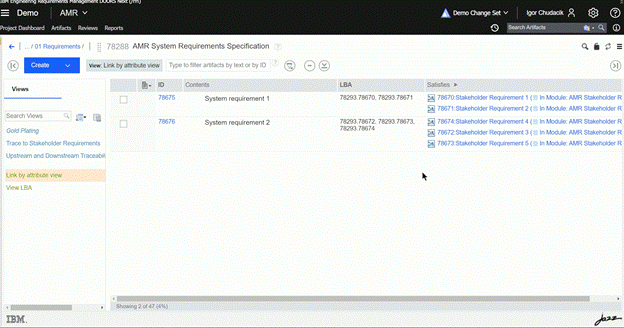 Link By Attribute Feature in IBM DOORS Next