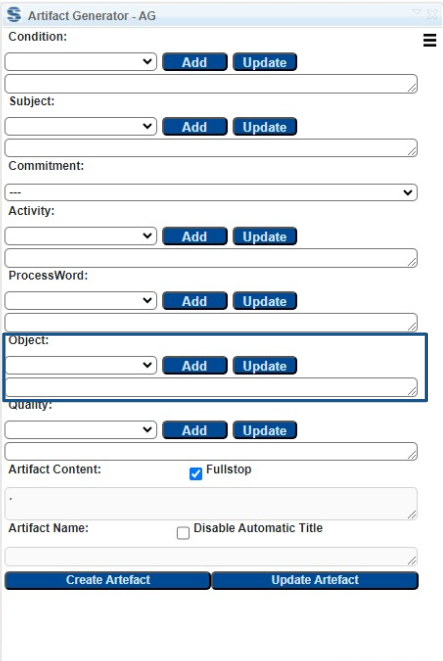 Artifact Generator User Manual