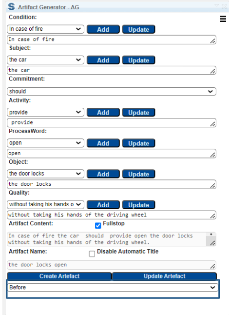 Artifact Generator User Manual