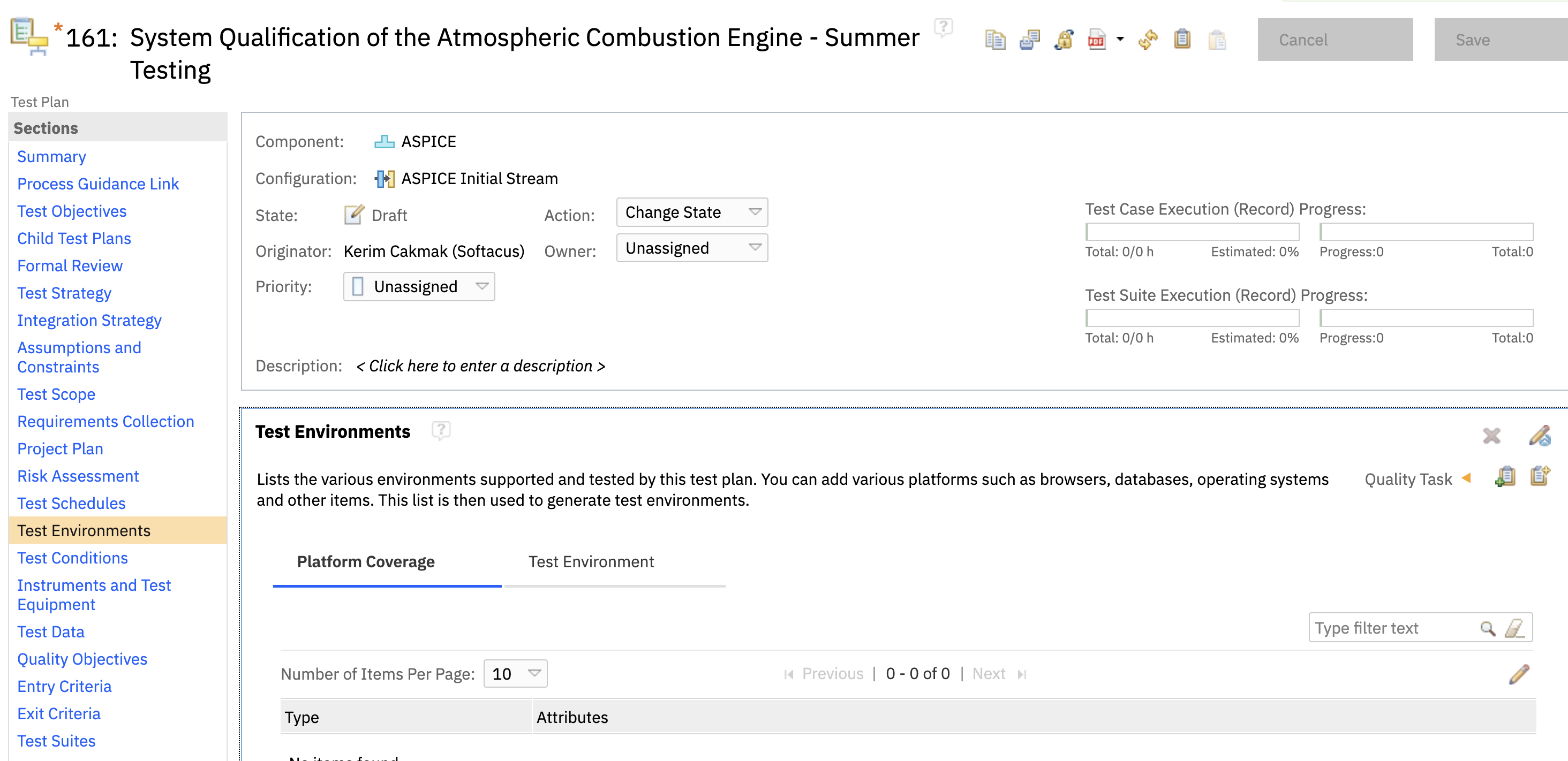 Softacus - Environments in IBM Engineering Test Management